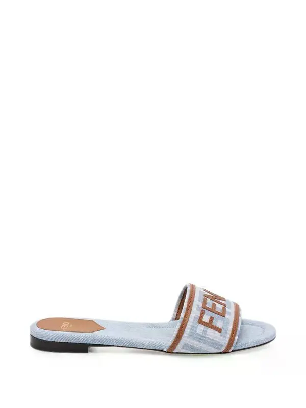 Fendi Sunshine Logo-patch Denim Sandals