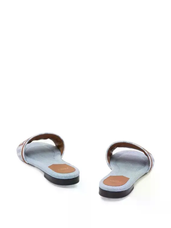 Fendi Sunshine Logo-patch Denim Sandals