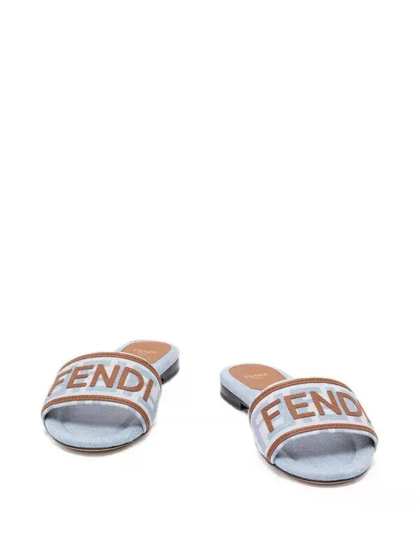 Fendi Sunshine Logo-patch Denim Sandals