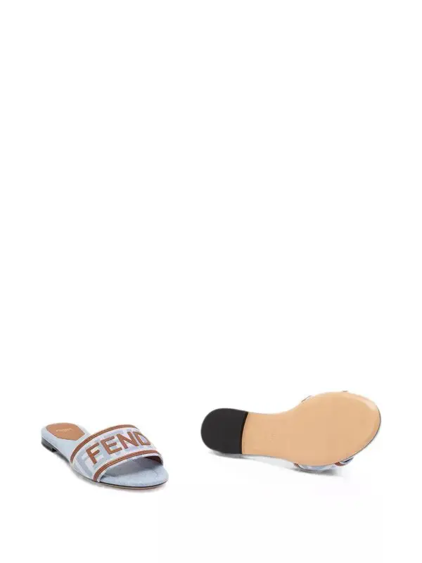 Fendi Sunshine Logo-patch Denim Sandals