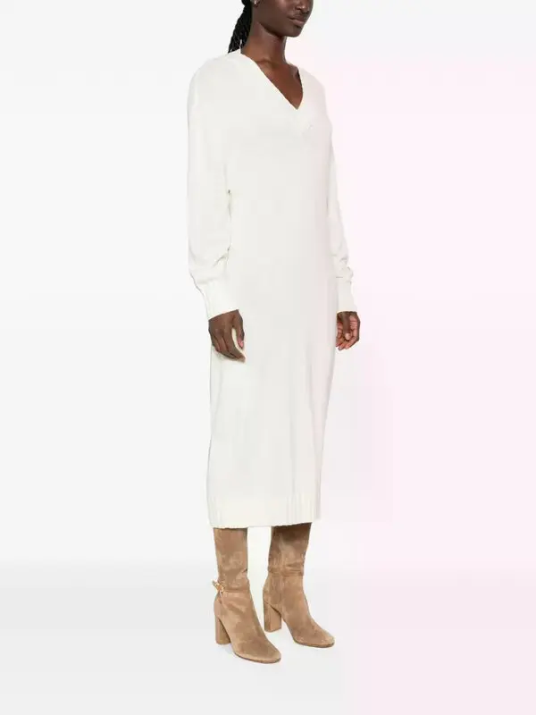 Liviana Conti V-neck Knitted Midi Dress