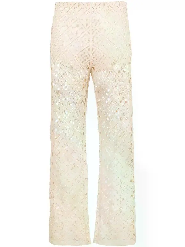 Off-White Cotton-blend Lace Trousers - Neutrals