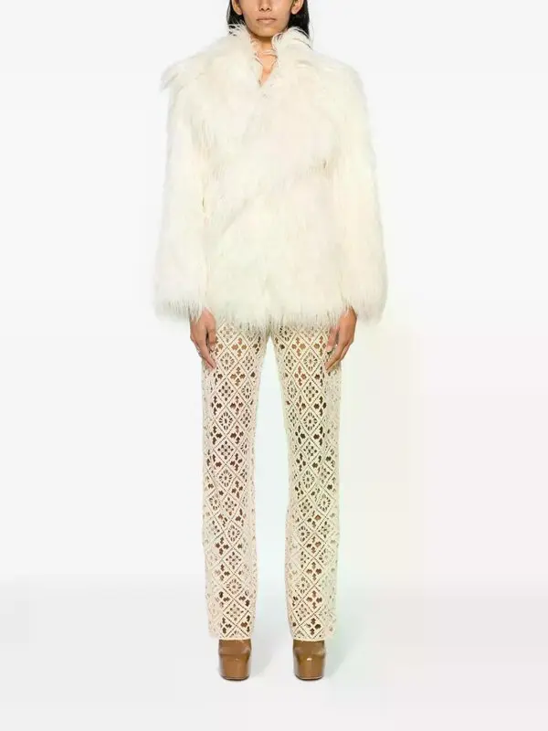 Off-White Cotton-blend Lace Trousers