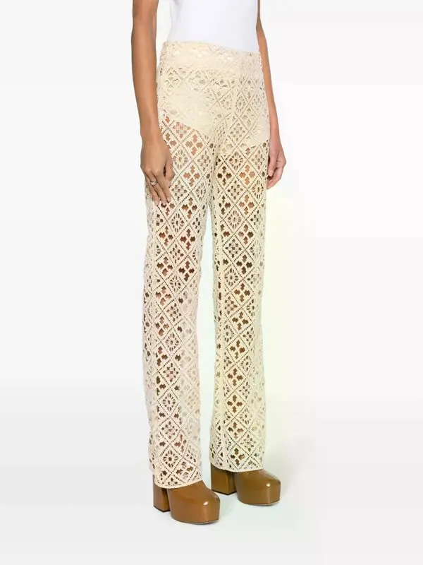 Off-White Cotton-blend Lace Trousers