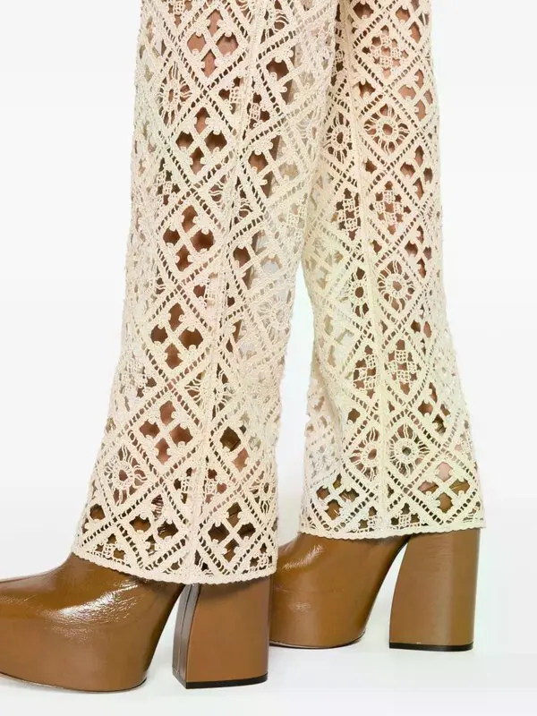 Off-White Cotton-blend Lace Trousers