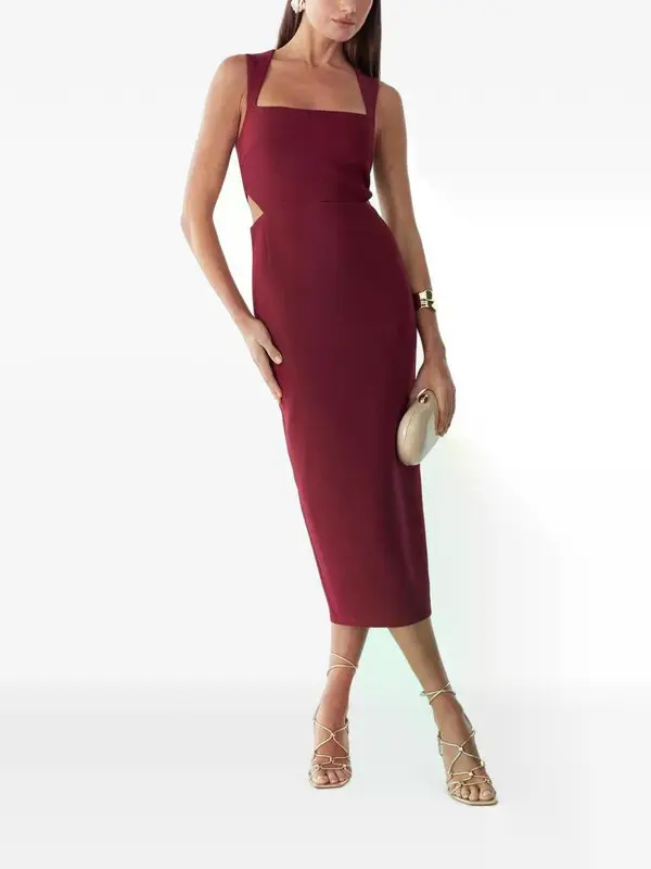 BWLDR Cut-out Square-neck Midi Dress - Red
