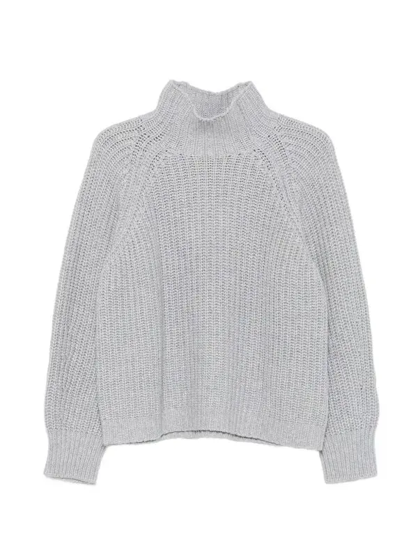 Liviana Conti Ribbed-knit High-neck Sweater - Grey