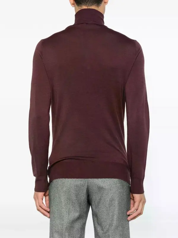 Canali Roll-neck Long-sleeve Sweater - Red