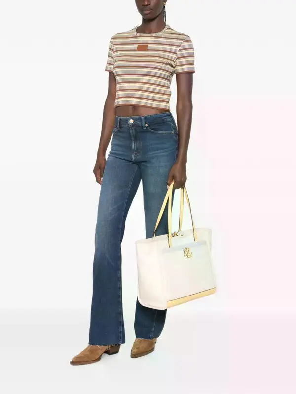 Ralph Lauren Large Cameryn Logo-plaque Canvas Tote Bag - Neutrals