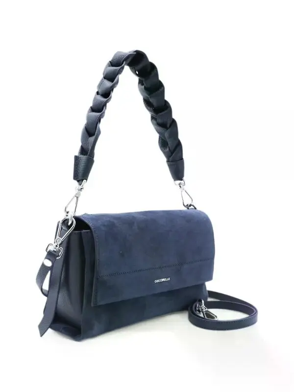 COCCINELLE Suede Braided-handle Shoulder Bag - Blue