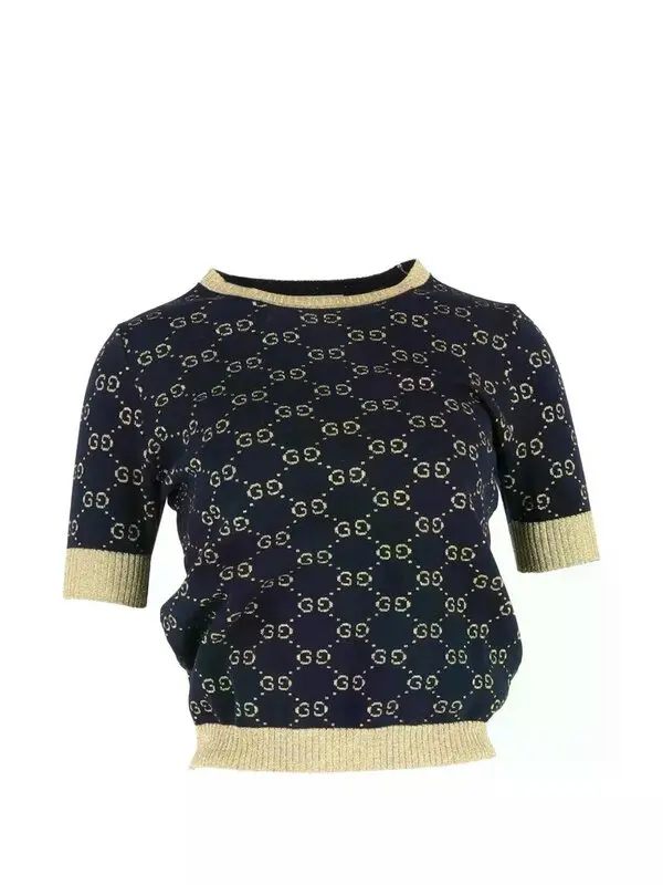 Gucci Gg Lamé Top - Blue