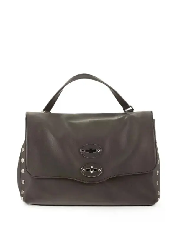 ZANELLATO Small Postina Stud-embellished Leather Tote Bag - Brown