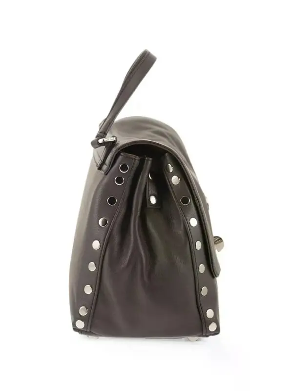 ZANELLATO Small Postina Stud-embellished Leather Tote Bag - Brown