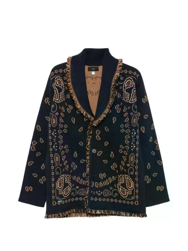 Alanui Paisley-jacquard Cardigan - Blue