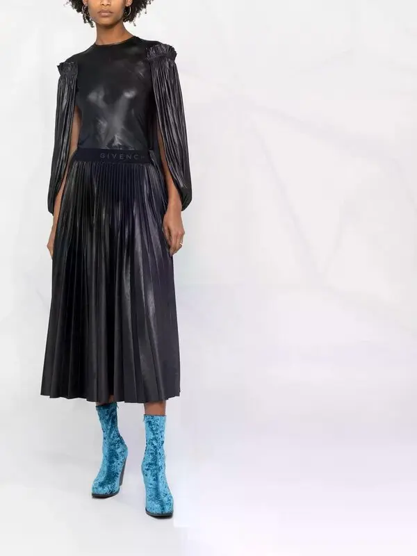 Stella McCartney Pleated Cut-out Sleeves Blouse