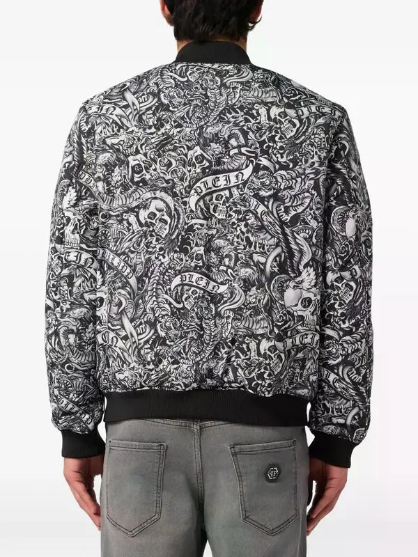 Philipp Plein Nylon Bomber All-over Tattoo Jacket