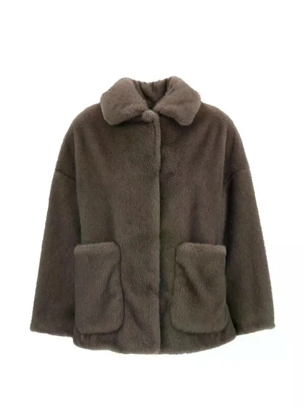 Herno Faux-fur Patch-pocket Jacket - Grey