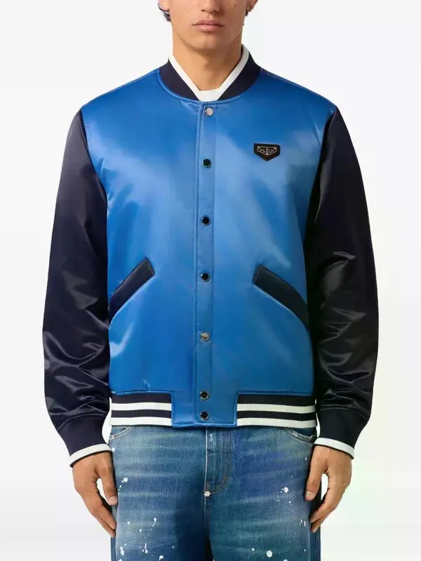 Philipp Plein Satin College Bomber Logo