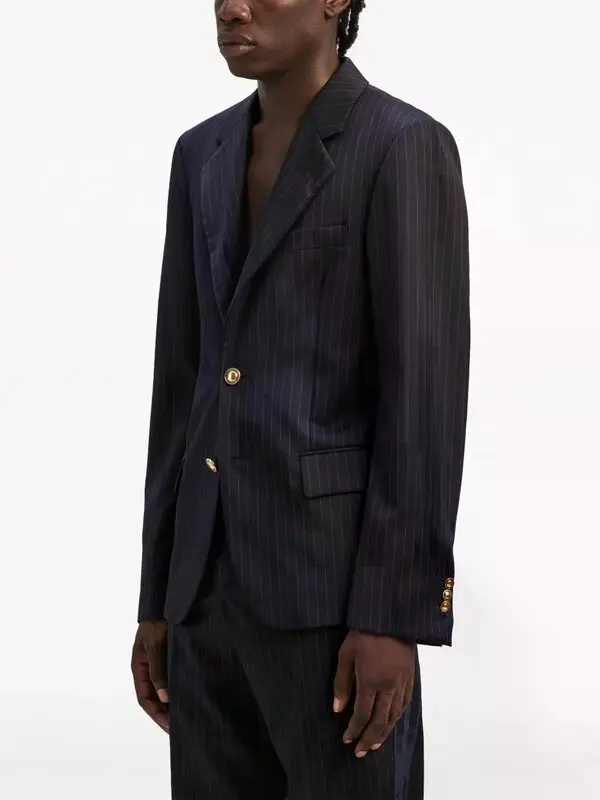 Palm Angels Pinstripe Wool Single-breasted Blazer