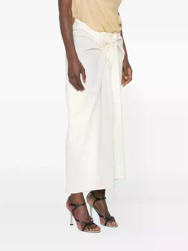 Magda Butrym Knot-detail Ruched Midi Skirt - Neutrals