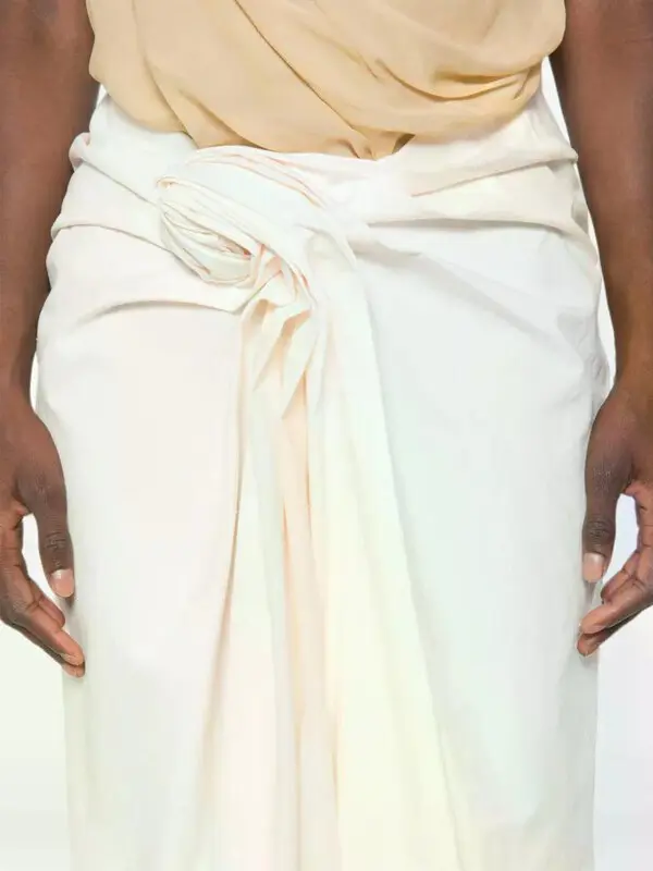 Magda Butrym Knot-detail Ruched Midi Skirt - Neutrals