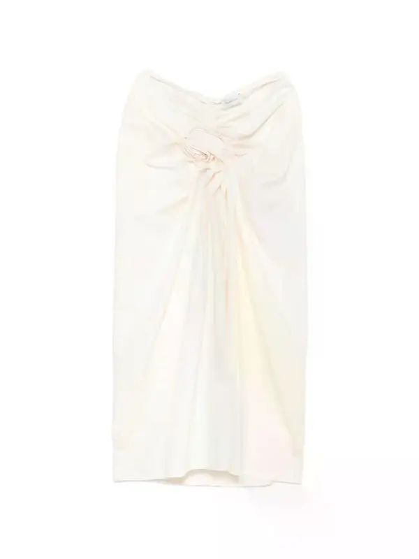 Magda Butrym Knot-detail Ruched Midi Skirt - Neutrals