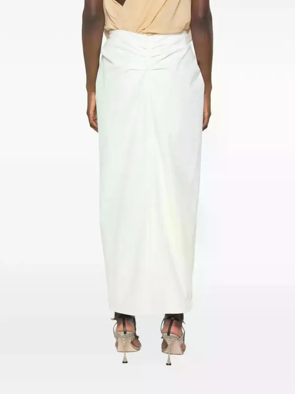 Magda Butrym Knot-detail Ruched Midi Skirt - Neutrals