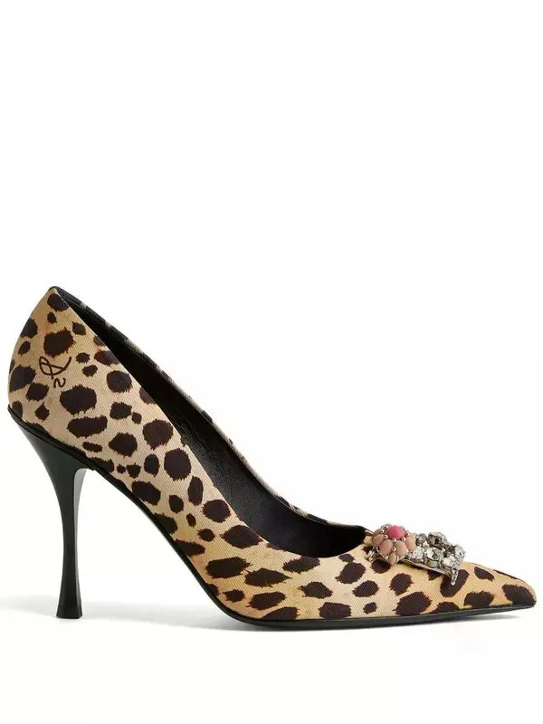 Dsquared2 Leopard-print Pointed-toe Pumps - Black