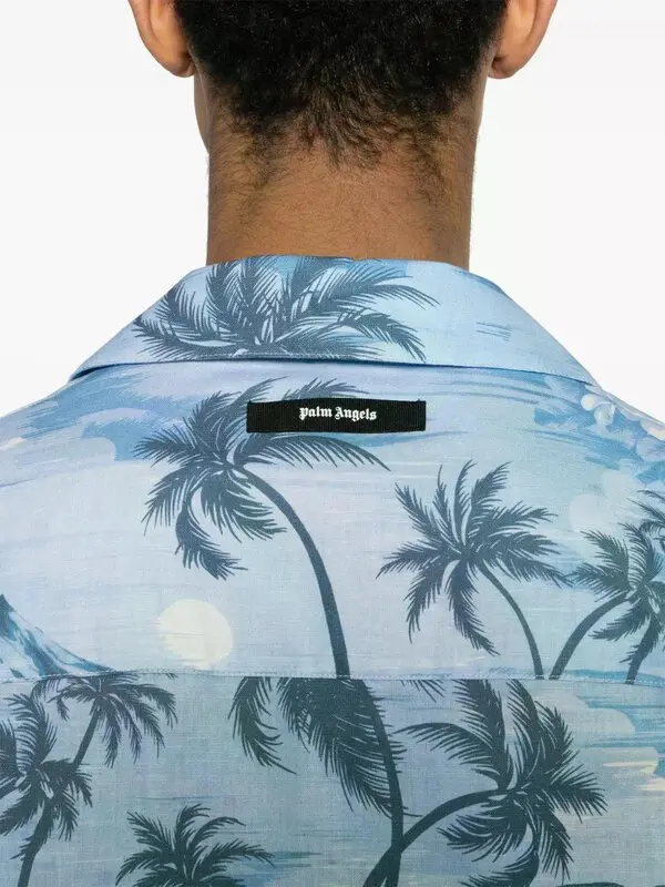 Palm Angels Sunset-print Bowling Shirt