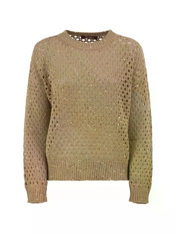 Max Mara Sequin-embellished Openwork Sweater