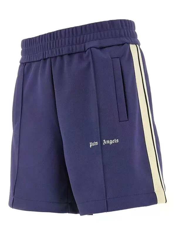 Palm Angels Logo-embroidered Track Shorts - Blue