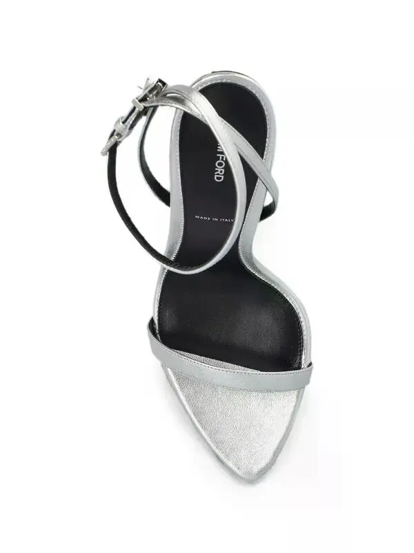TOM FORD Padlock-embellished Metallic-effect Sandals