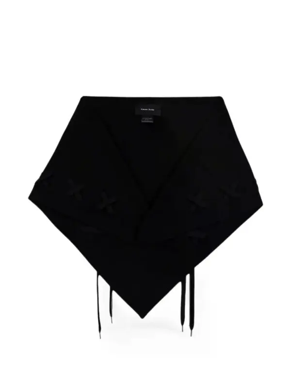 Simone Rocha Lace-up Merino-wool Scarf - Black