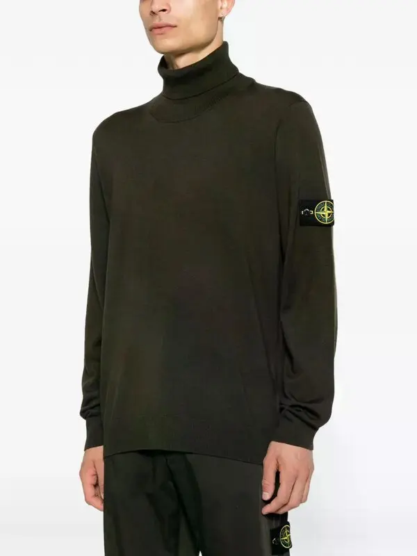 Stone Island Logo-patch Roll-neck Sweater
