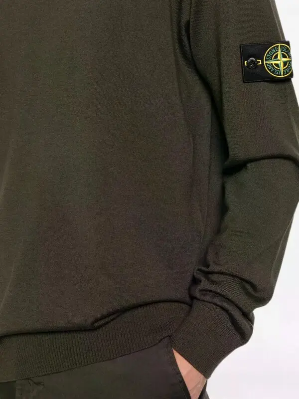 Stone Island Logo-patch Roll-neck Sweater