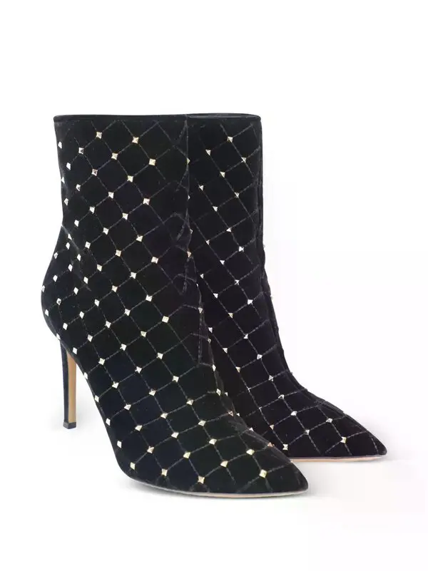 Valentino Garavani Rockstud Quilted Ankle Boots - Black