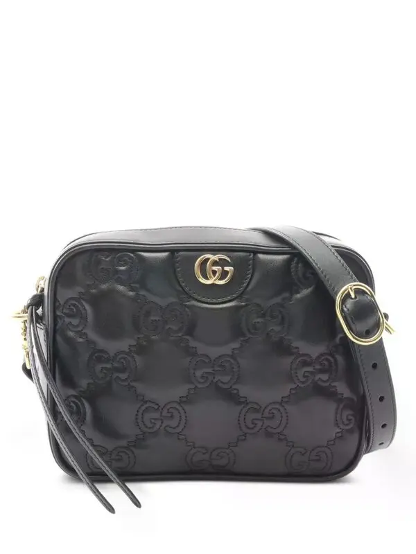 Gucci 2010s Small Monogram-pattern Shoulder Bag - Black