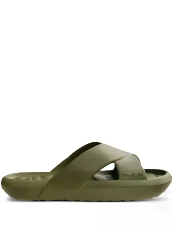 Havaianas Cross-strap Slides - Green