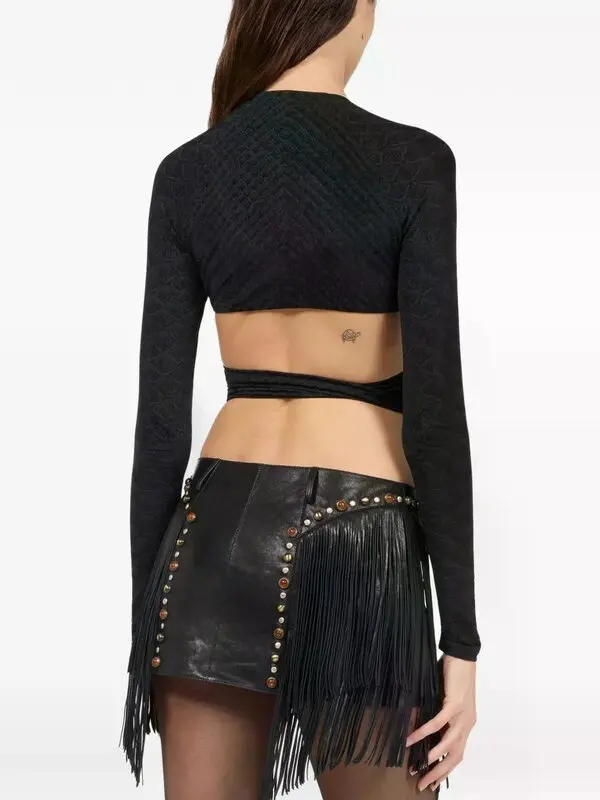 Roberto Cavalli Snake-plaque Wrap-around Top