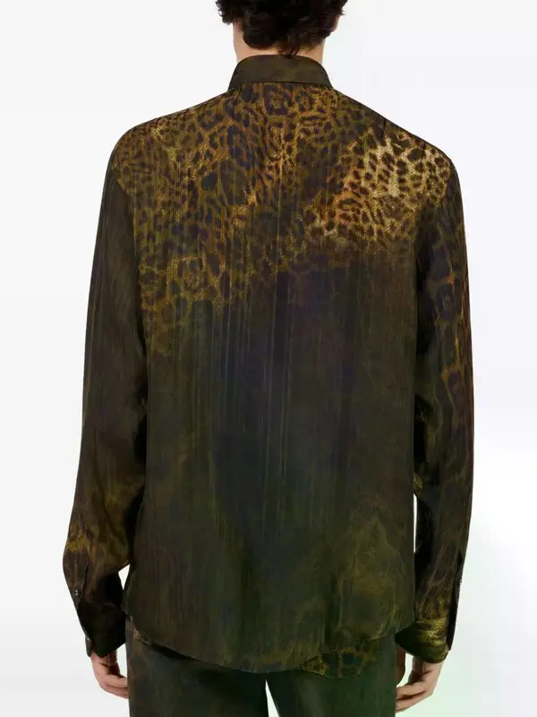 Roberto Cavalli Leopard-print Long-sleeve Shirt