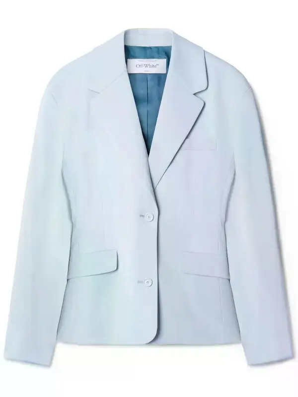 Off-White Notcheded-lapels Single-breasted Blazer - Blue
