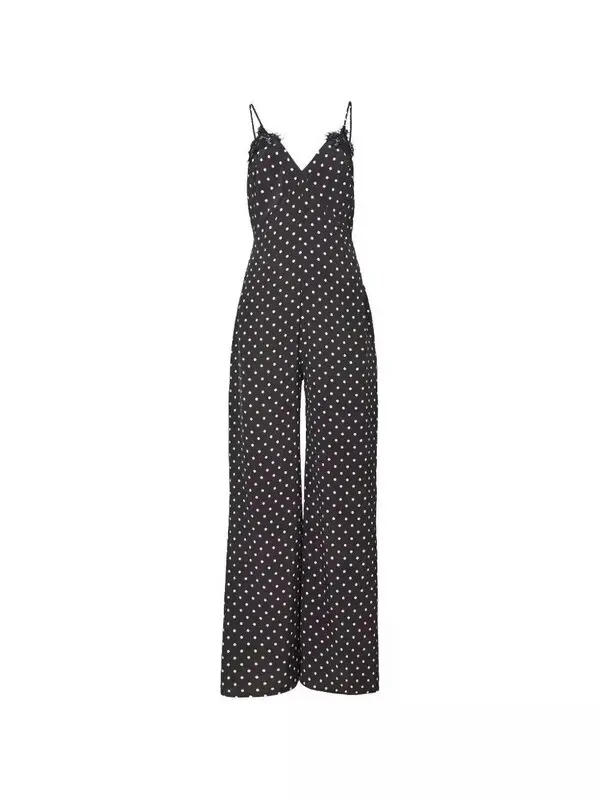 FLEUR DU MAL Juliet Lace Silk Jumpsuit - Black
