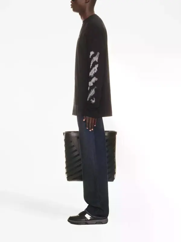 Off-White Diag-stripe Logo-print T-shirt - Black