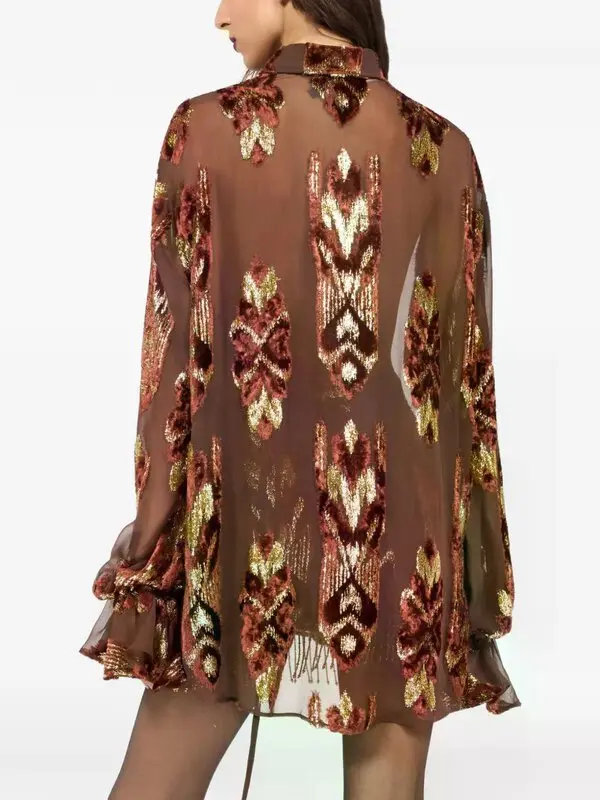 Roberto Cavalli Sheer Patterned Shirt