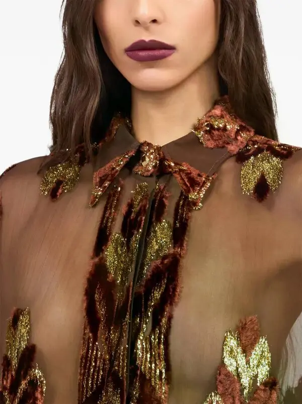 Roberto Cavalli Sheer Patterned Shirt