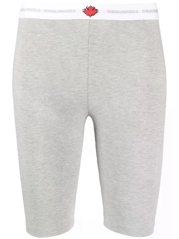 Dsquared2 Logo-waistband Cotton Shorts - Grey