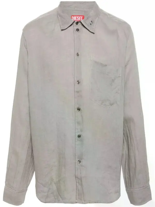 DIESEL® S-emil Linen Shirt - Grey