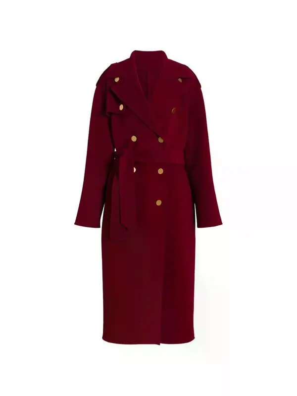 Alberta Ferretti Double-breasted Belted Wool Coat