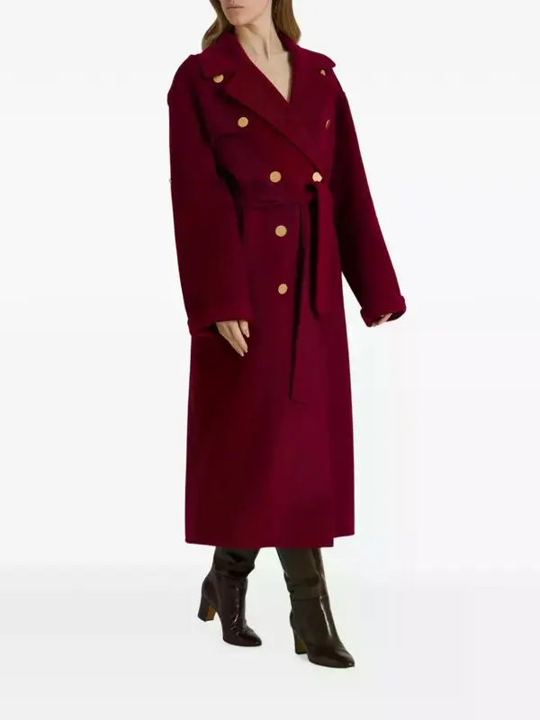 Alberta Ferretti Double-breasted Belted Wool Coat