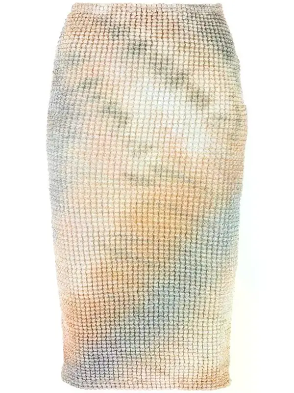 Off-White Tie-dye Pencil Skirt - Neutrals